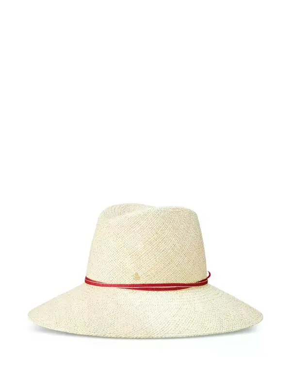 MAISON MICHEL Kate Hat With Ribbon Detail - Neutrals