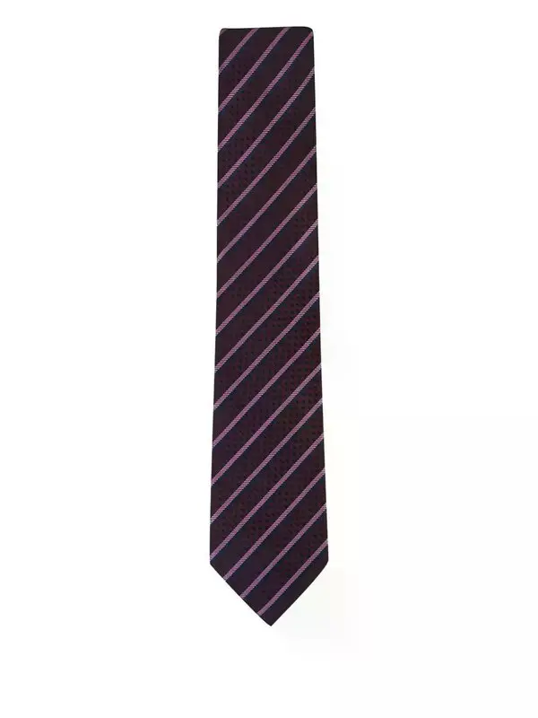 Zegna Striped Neck Tie - Red