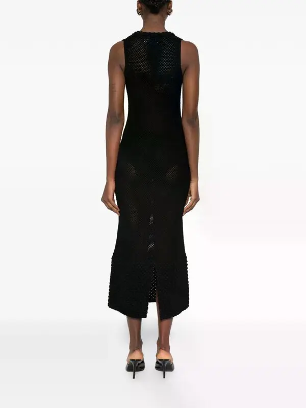 Brandon Maxwell Lou Lou Knit Pearl Trim Dress