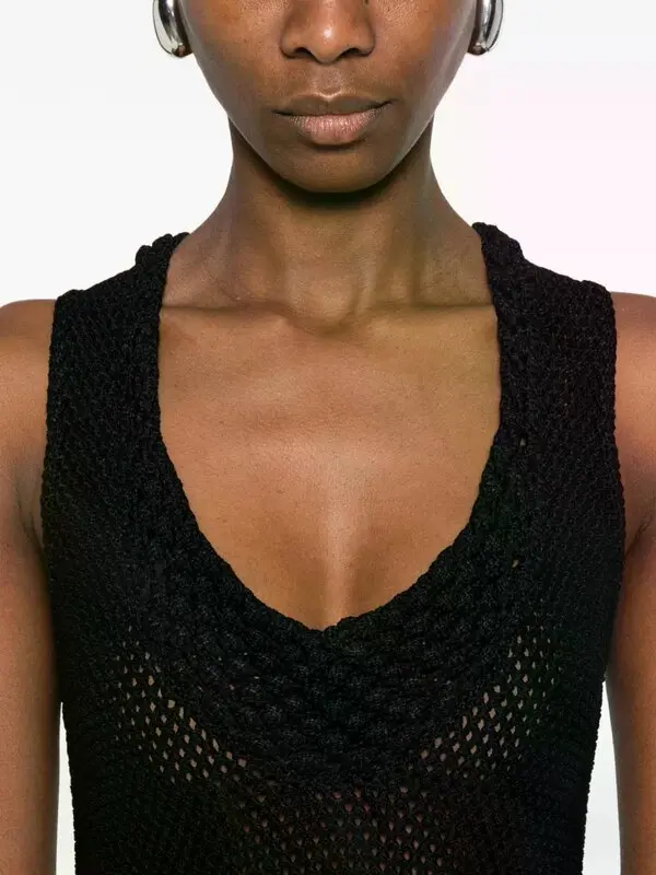 Brandon Maxwell Lou Lou Knit Pearl Trim Dress