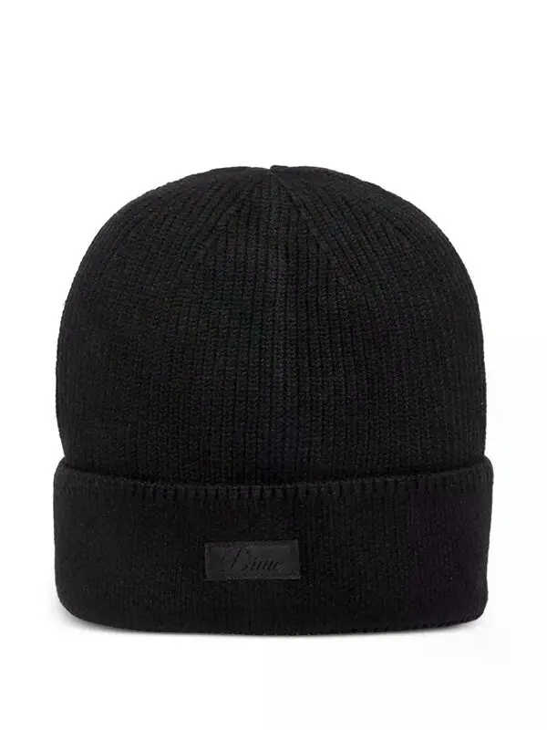 DIME Cursive Rib Beanie Hat - Black