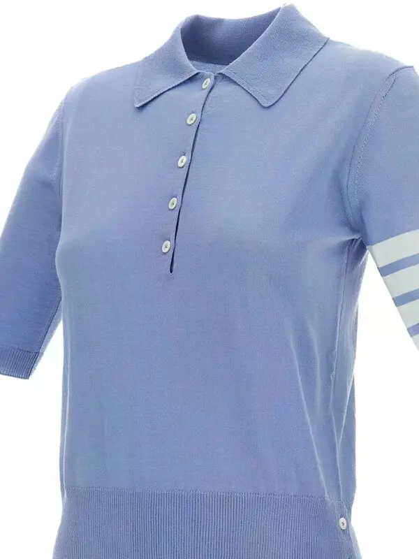 Thom Browne Striped-detail Polo Shirt - Blue