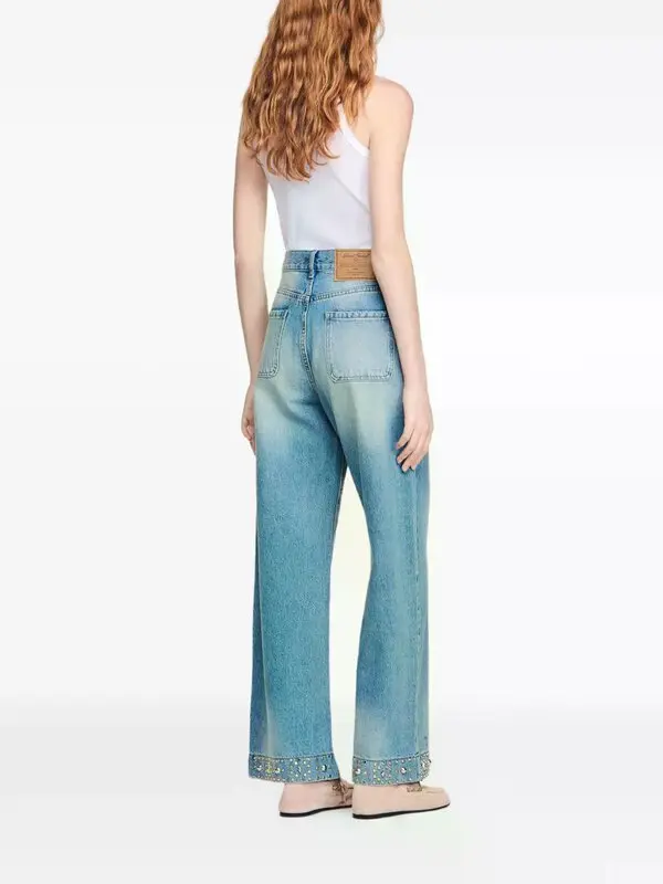 Sandro Rhinestone Embellishment Straight Jeans