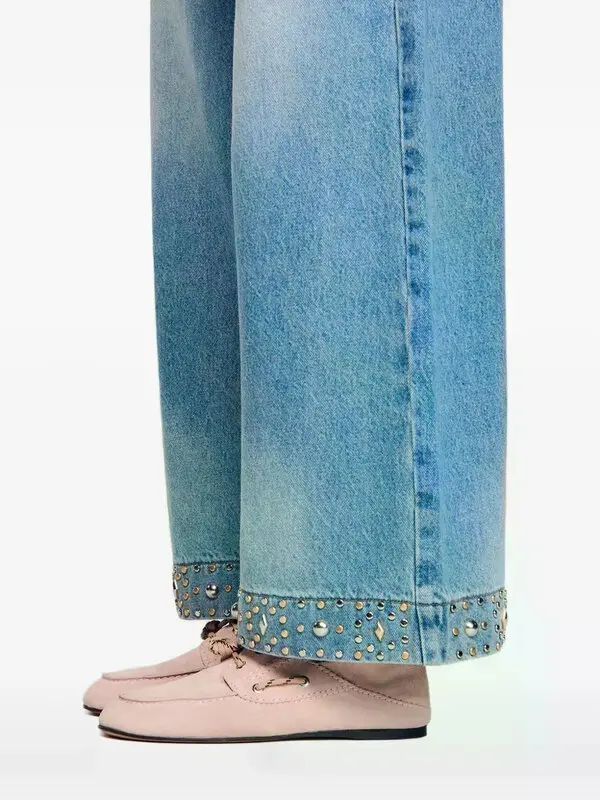 Sandro Rhinestone Embellishment Straight Jeans