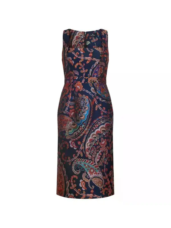 Etro Paisley-pattern Square Neck Dress