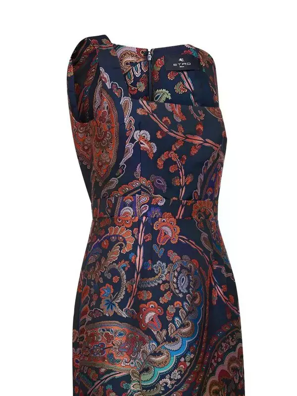 Etro Paisley-pattern Square Neck Dress