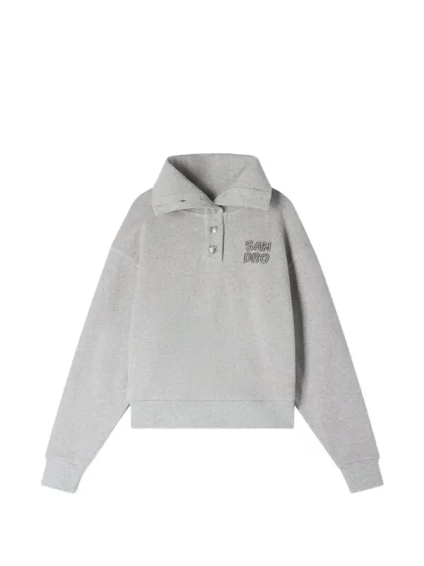 Sandro Logo-plaque Fleece Sweatshirt