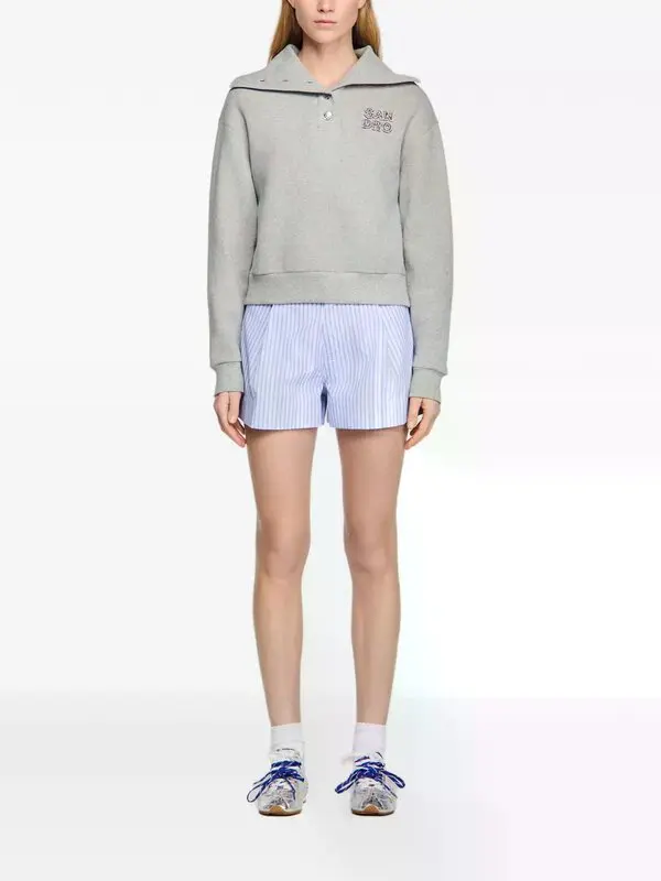 Sandro Logo-plaque Fleece Sweatshirt