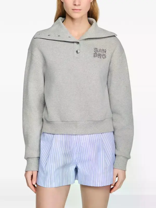 Sandro Logo-plaque Fleece Sweatshirt