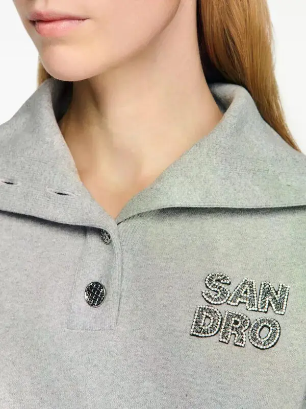 Sandro Logo-plaque Fleece Sweatshirt