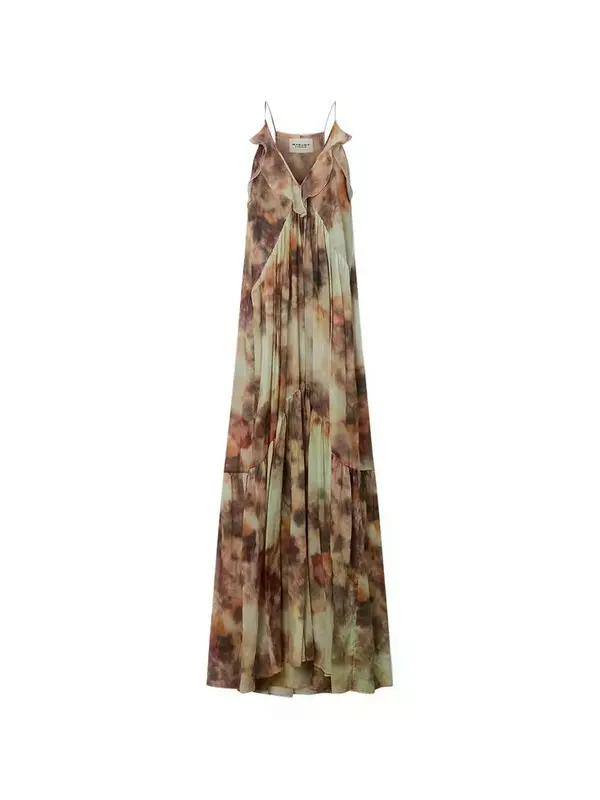 MARANT ETOILE Vasmila Ruffled V-neck Maxi Dress - Brown