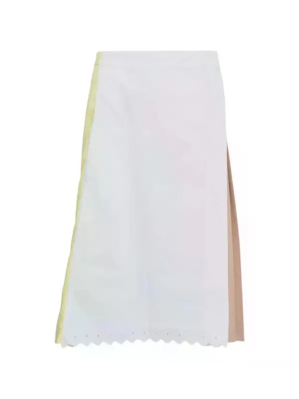 PUSHBUTTON Colourblock Pleated Midi Skirt