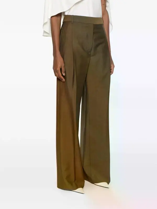 RÓHE Tailored Wide Leg Trousers - Brown