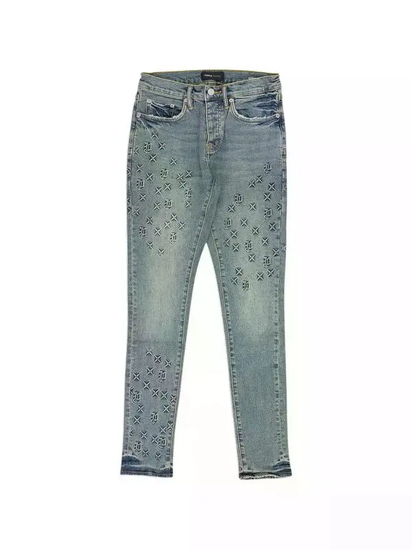 PURPLE BRAND Logo-patch Jeans - Blue