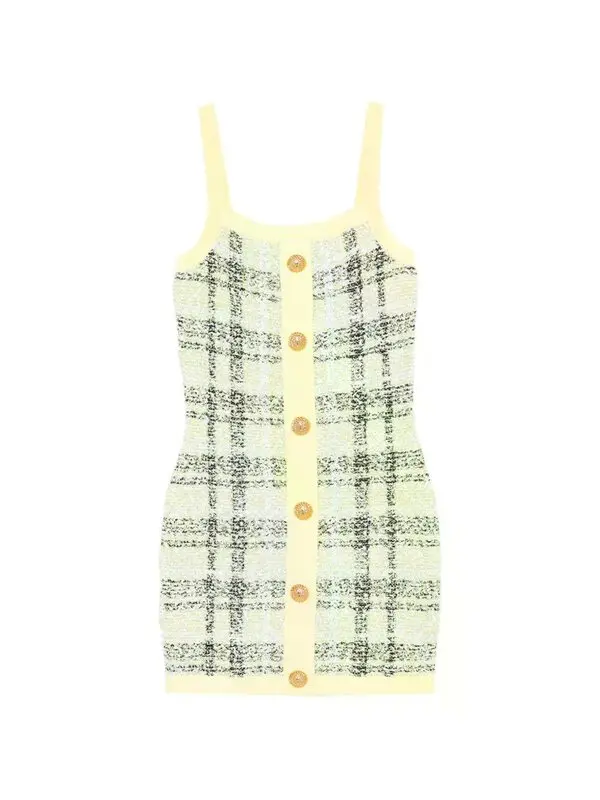 Balmain Buttoned Mini Dress - Yellow