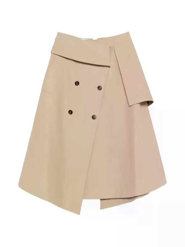 RÓHE Asymmetric Double-layer Midi Skirt