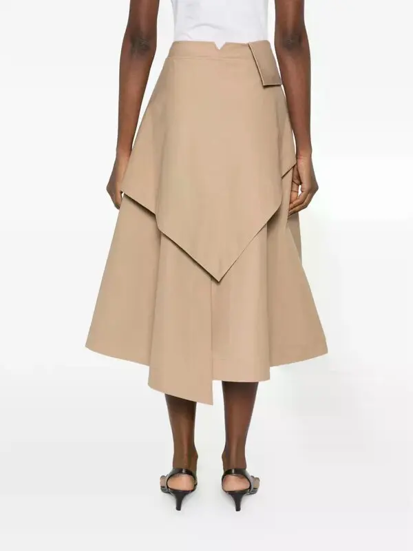 RÓHE Asymmetric Double-layer Midi Skirt