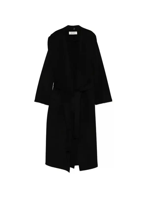 RÓHE Signature Scarf Coat - Black