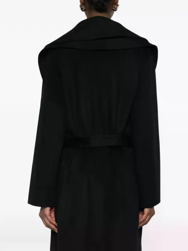 RÓHE Signature Scarf Coat - Black