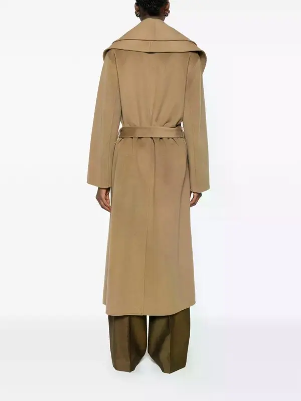 RÓHE Signature Double-faced Wool Scarf Coat - Brown