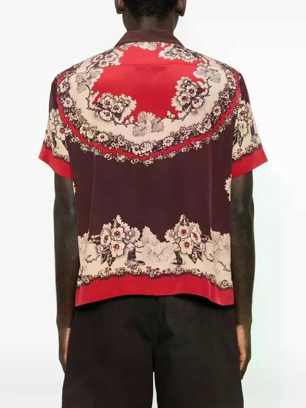 BODE Storybook Floral-print Short-sleeve Shirt - Red