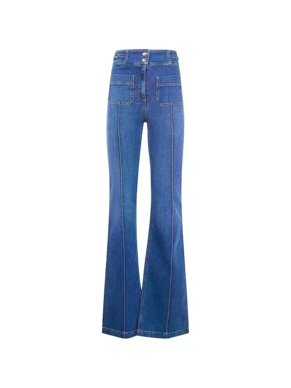 Elisabetta Franchi Boot-cut Jeans With Logo Detail