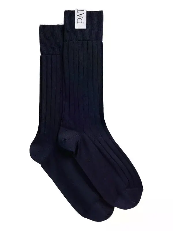 PATOU Ribbed Knit Socks - Blue