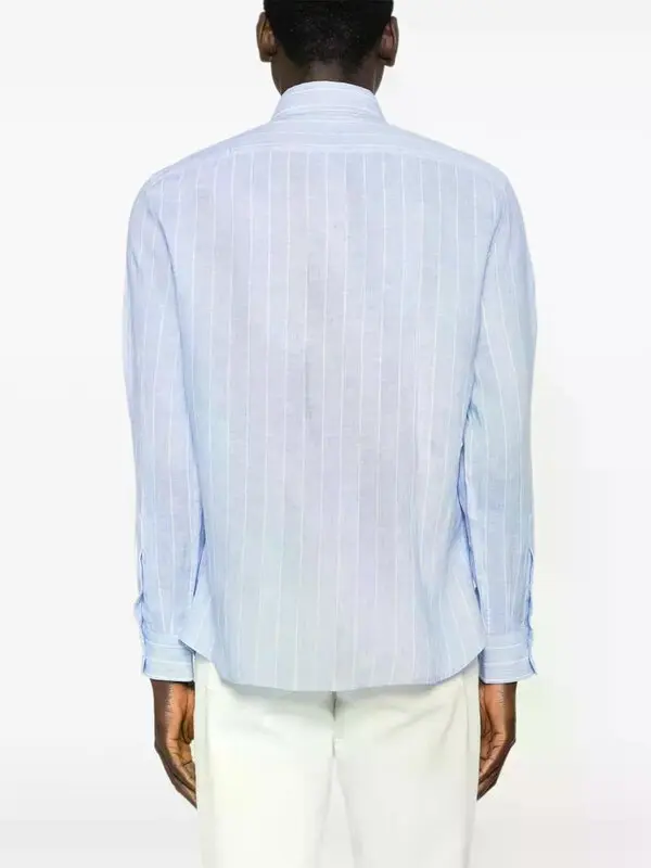 Brunello Cucinelli Striped Shirt - Blue