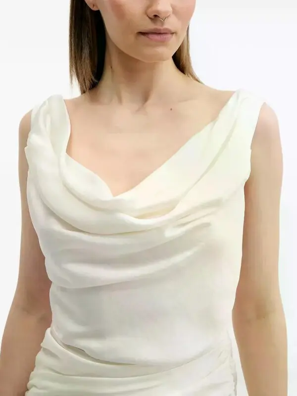 Abercrombie Cowl-Neck Slit Midi Dress In White - 44% Off | Editorialist