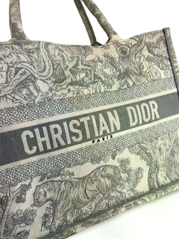 Dior Book Embroidered Tote Bag - Neutrals