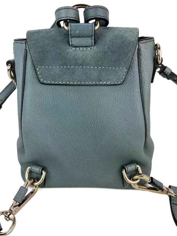Chloé Mini Faye Suede And Leather Backpack - Blue