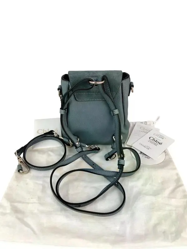 Chloé Mini Faye Suede And Leather Backpack - Blue