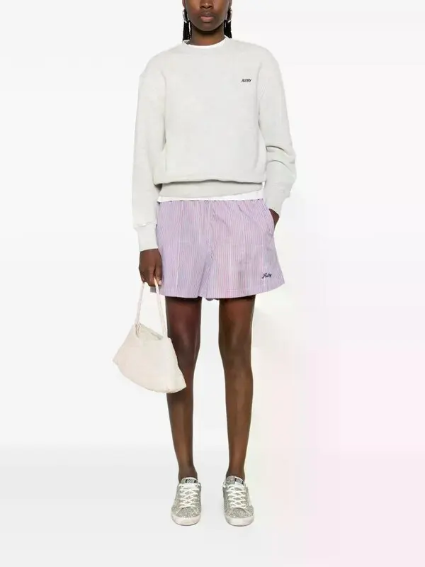 AUTRY Striped Embroidered Shorts