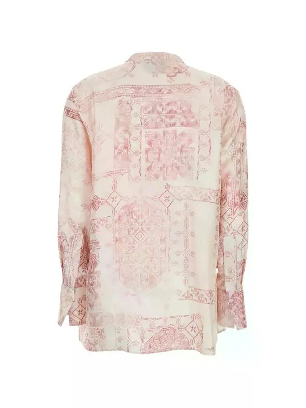 Momoni Patterned Band Collar Shirt