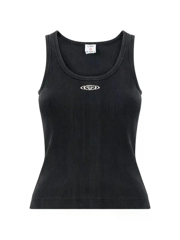 Casablanca Ribbed Logo Tank Top