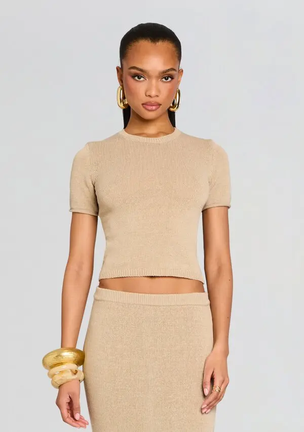 SEROYA Clare Knit Baby Tee - Stone
