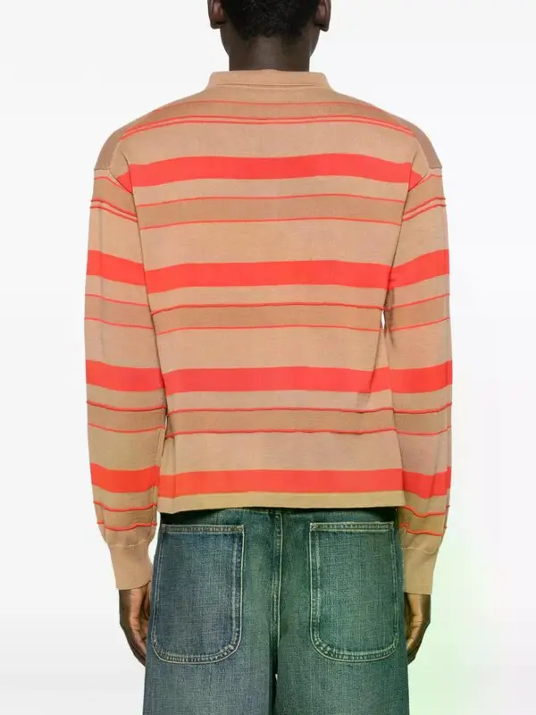 JW Anderson Striped Logo-embroidered Polo Shirt
