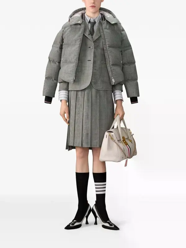 Thom Browne Houndstooth Pleated Midi Skirt