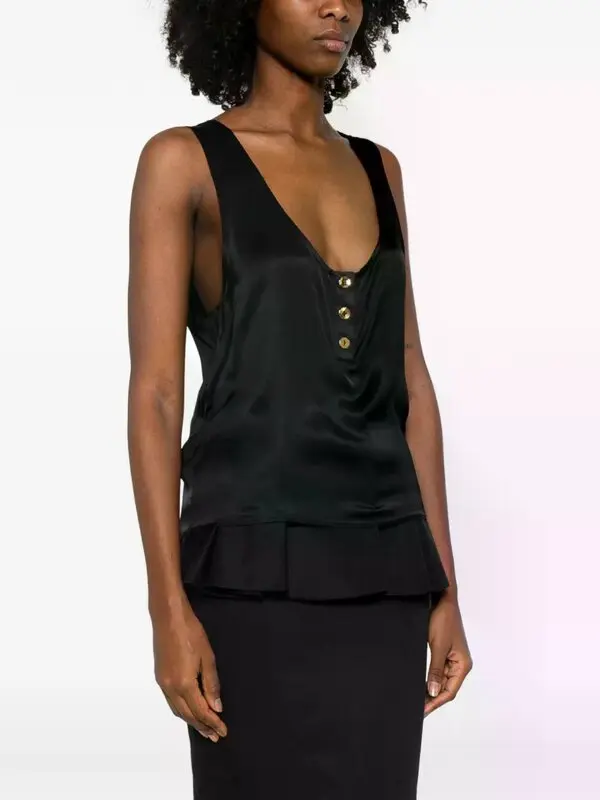 Françoise Button V-neck Top