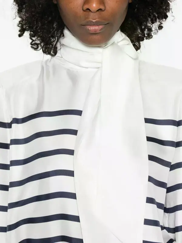 Françoise Stripe Bow Blouse