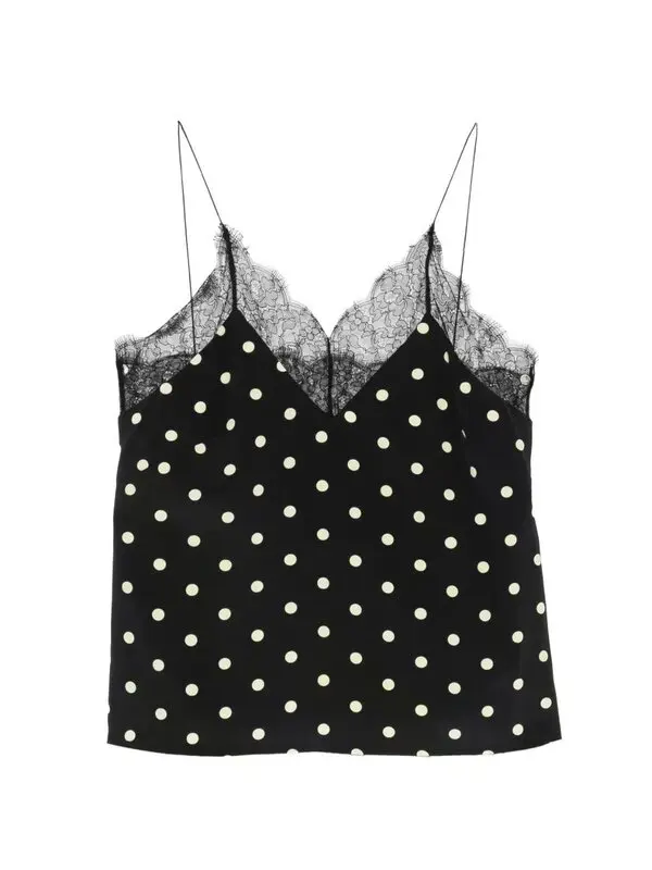 Françoise Layla Lace Polka-dot Top