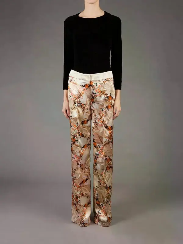 Giles Printed Silk Blend Trouser