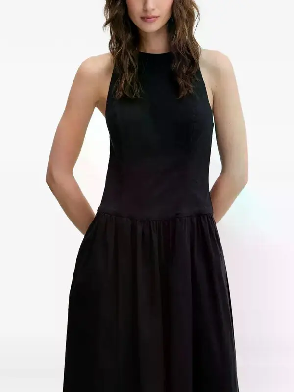 abercrombie a line dress Halterneck A-Line Midi In Black - 20% Off collection-festival-outfits COLOR:Natural Star Stylin 1 featuring ruching details along