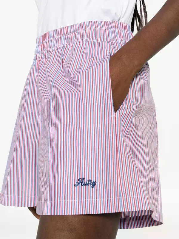 AUTRY Striped Embroidered Shorts