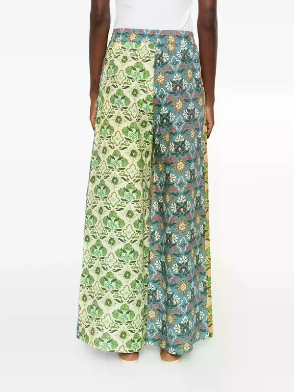 ALEMAIS Ali Spliced Floral-print Trousers - Blue