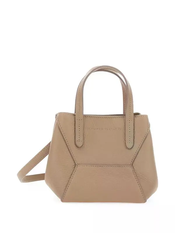 Brunello Cucinelli Mini Leather Tote Bag - Neutrals