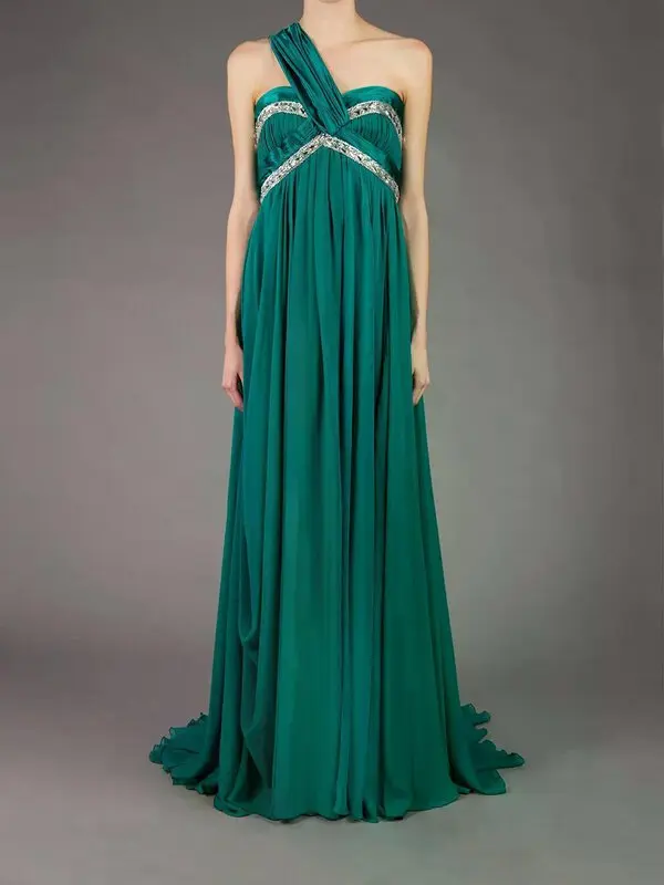 Zuhair Murad Asymmetric Shoulder Strap Evening Dress