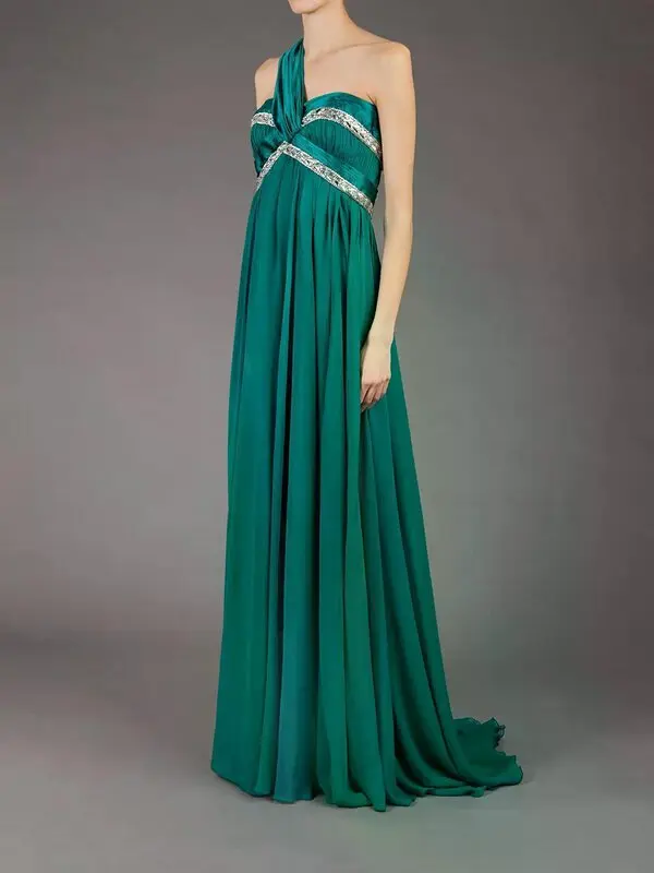 Zuhair Murad Asymmetric Shoulder Strap Evening Dress