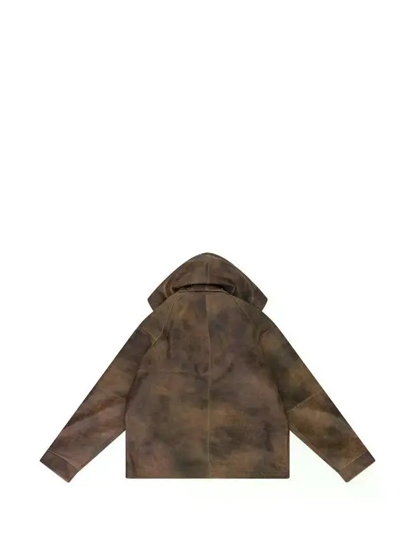 WHO DECIDES WAR Hooded Pocket Leather Jacket