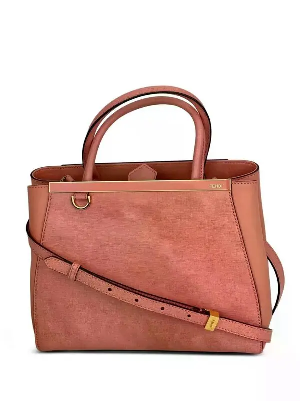Fendi Petite Vitello Elite Flamingo Leather Tote Bag - Pink